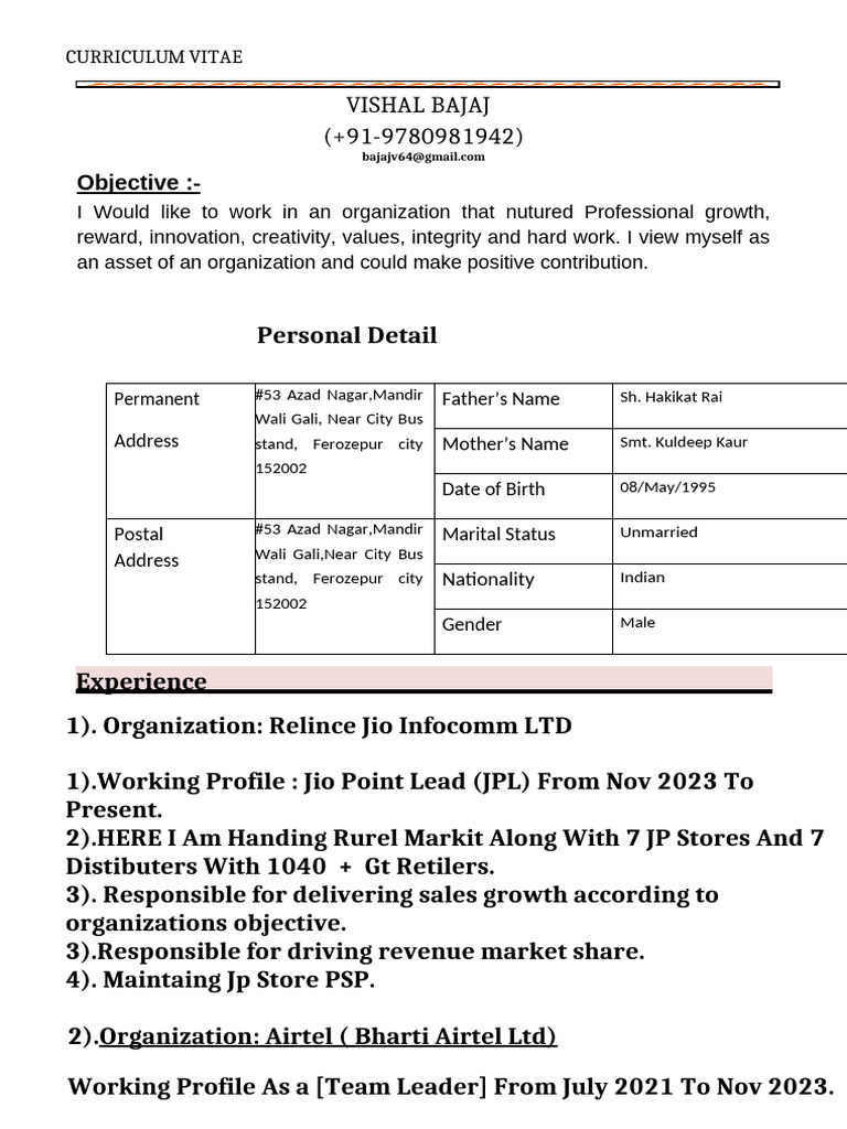 vishal resume | PDF