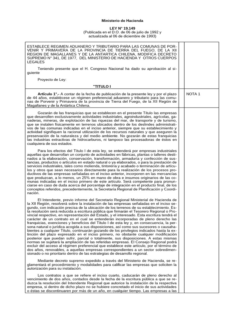 Ley 19149 | PDF | aduana | Impuestos