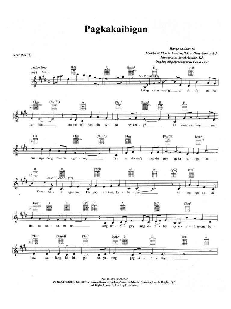 C. Pagkakaibigan (Hangad Himig at Titik) | PDF