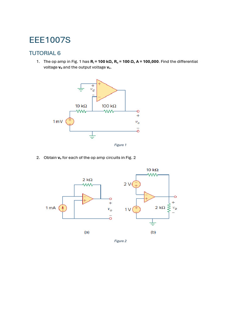 EEE1007S Tutorial 6 | PDF | Science & Mathematics