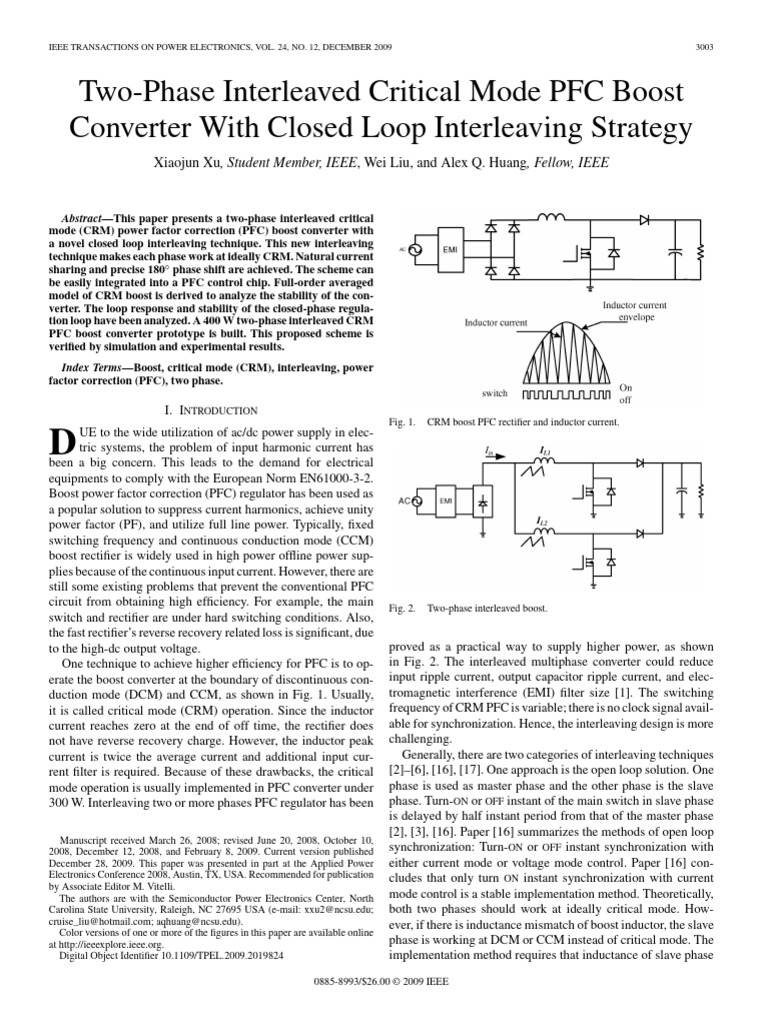 Two-Phase Interleaved CRM PFC Boost Converter | PDF | Rectifier | Telecommunications Engineering