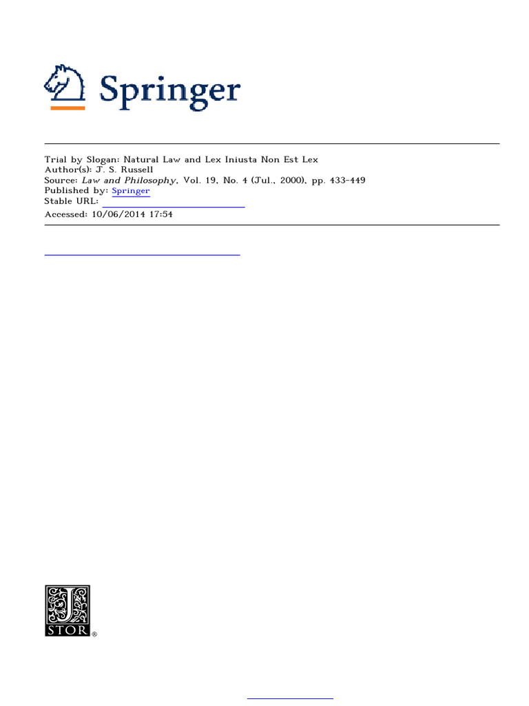 Natural Law and Lex Iniusta Analysis | PDF | Positivism | Jurisprudence