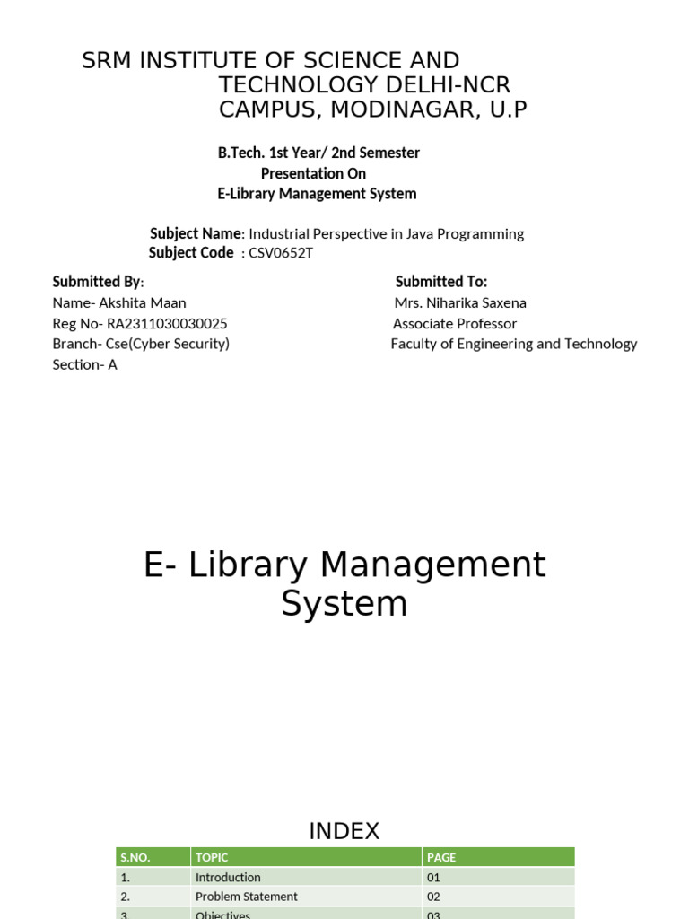 E - Library Management System | PDF | Agile Software Development ...