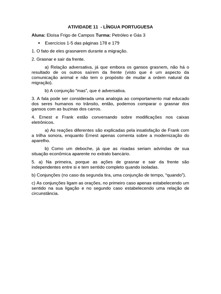 Atividade 11 - Eloísa PG3 | PDF