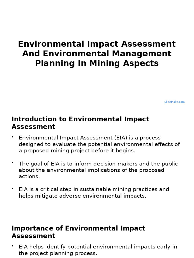 Environmental Impact Assessment and Environmental Management Planning ...