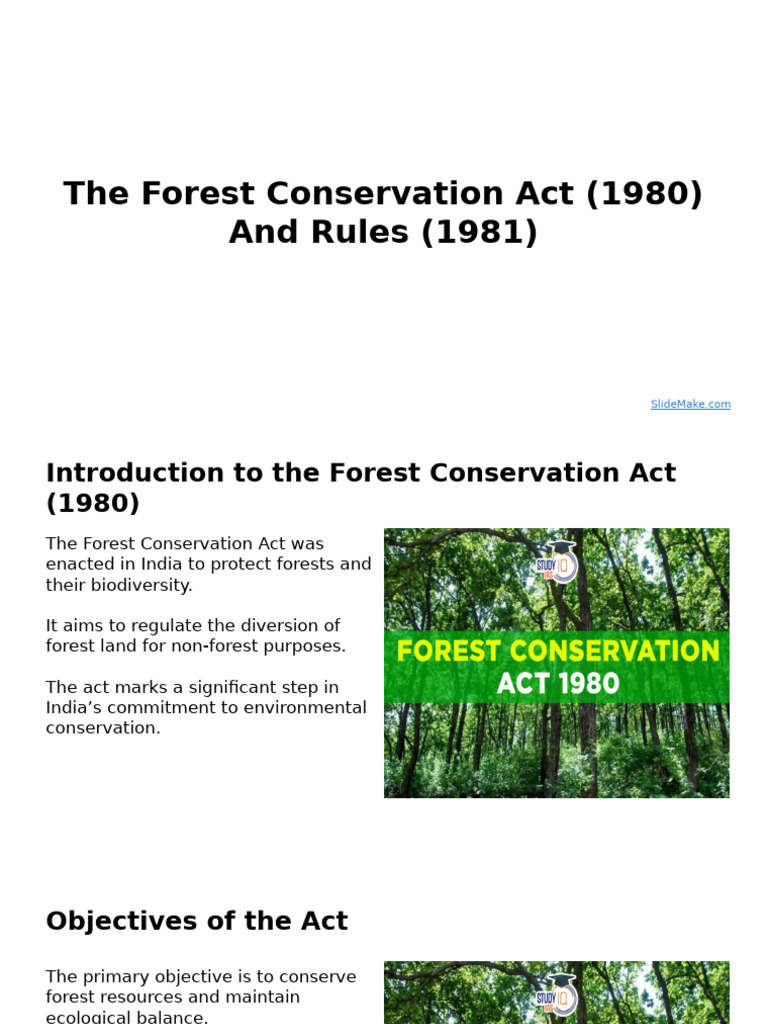 The Forest Conservation Act (1980) and Rules (1981) | PDF | Forests ...