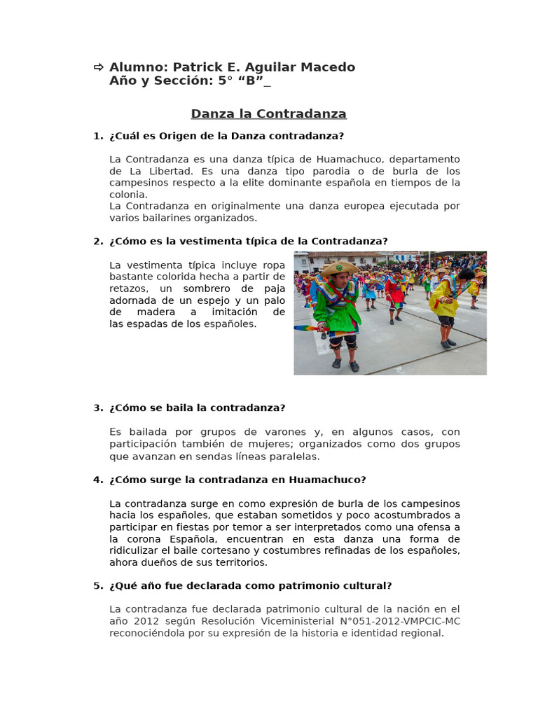 Reseña de la Danza Contradanza | PDF | Clásicos