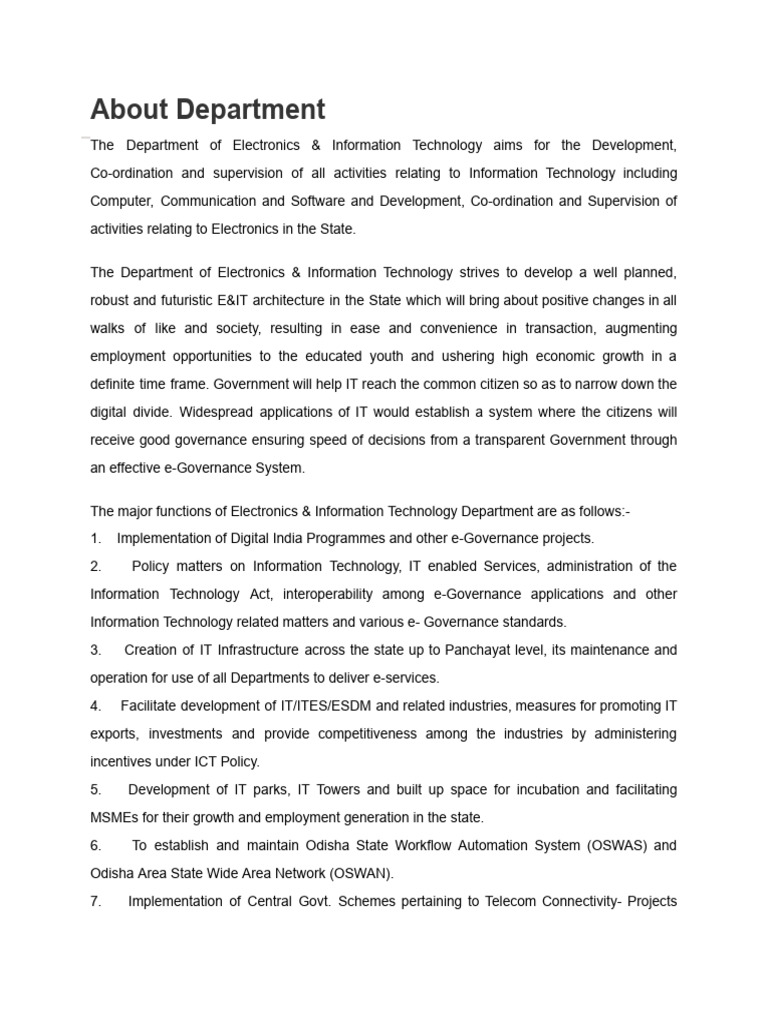 About Department Electronics And Information Technology Pdf Economies