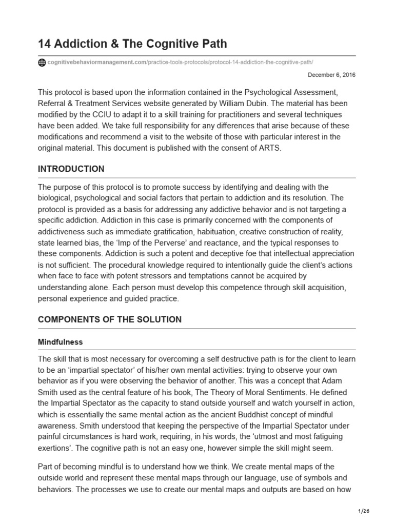 14 Addiction The Cognitive Path | PDF | Senses | Perception