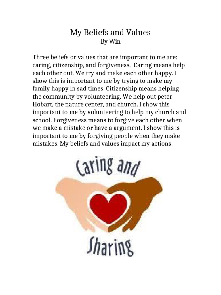 My Beliefs and Values | PDF | Lifestyle