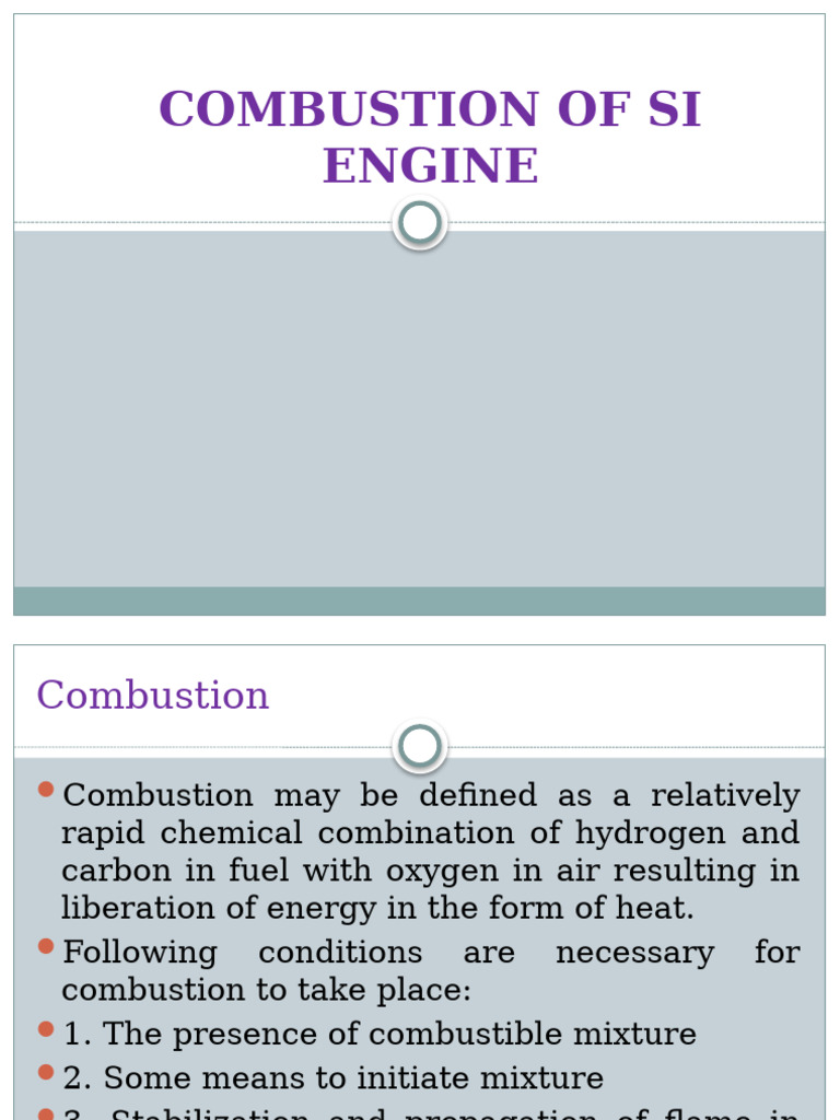 Chapter 1 Combustion SI CI Engine | PDF | Internal Combustion Engine | Combustion