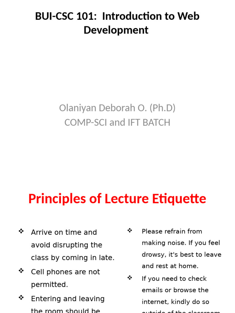 CSC101 (1-2 Week) | PDF | Dynamic Web Page | Web Development