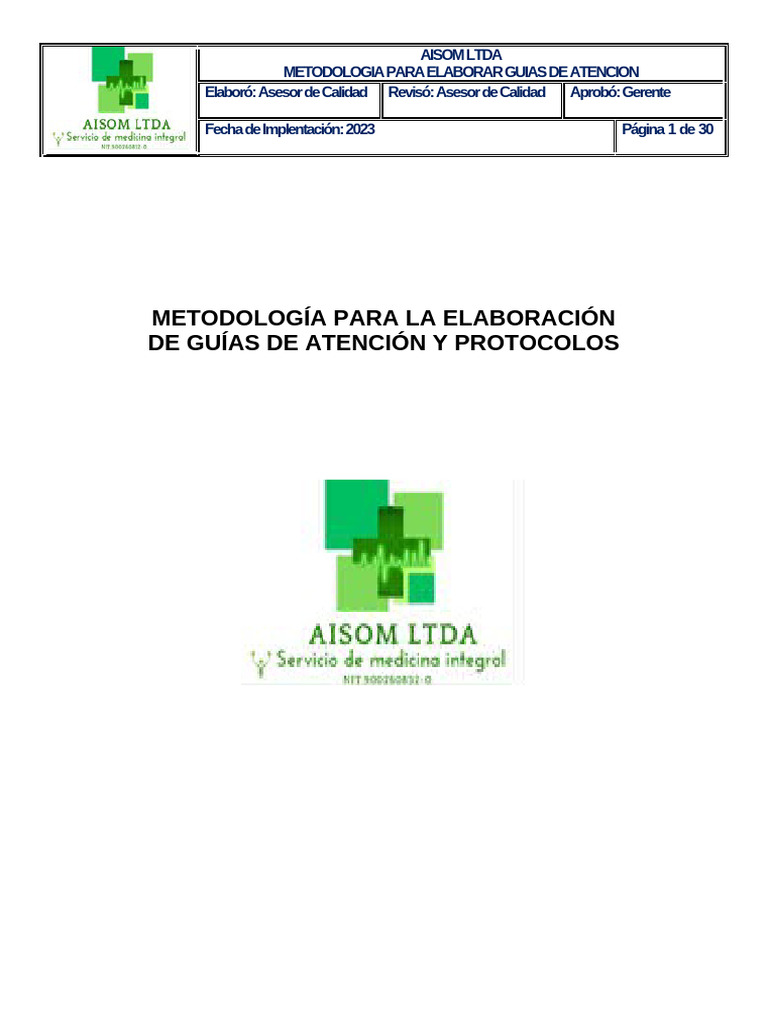 Metodologia para Elaborar Guias de Atencion | PDF | Evaluación | Gestión de recursos humanos