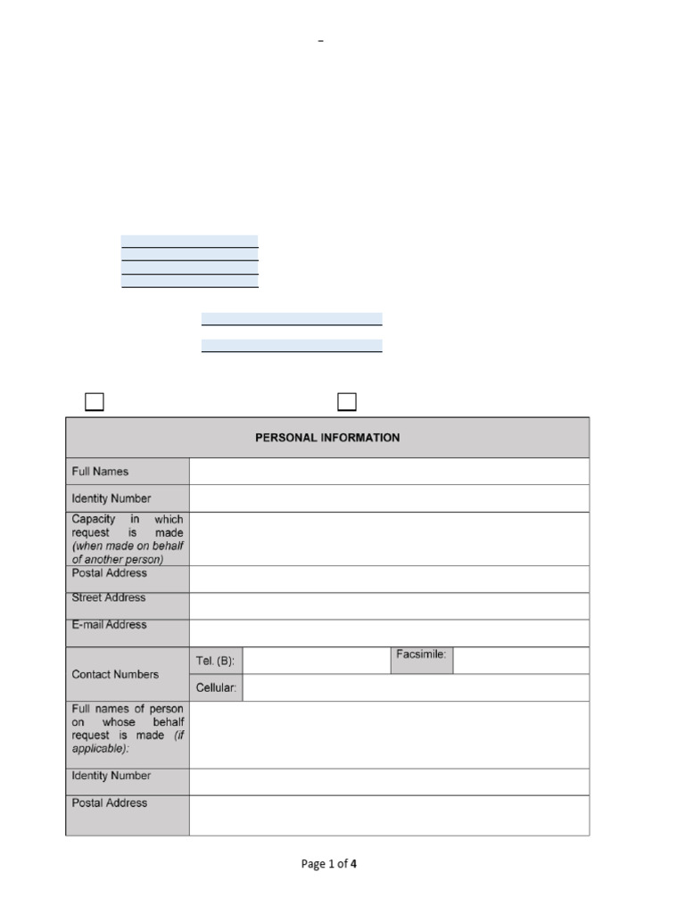 PAIA Request Form - Road Accident Fund | PDF | Fax