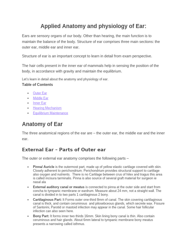 Inner Ear and Middle Ear | PDF | Ear | Otorhinolaryngology