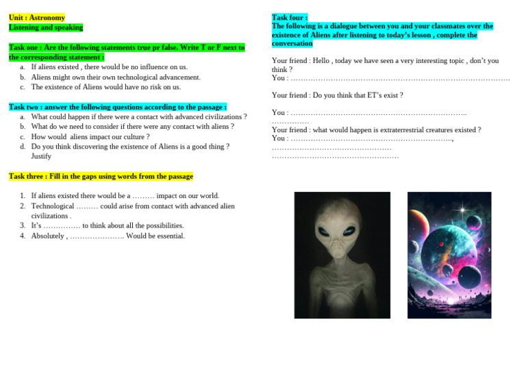 Listening Worksheet | PDF