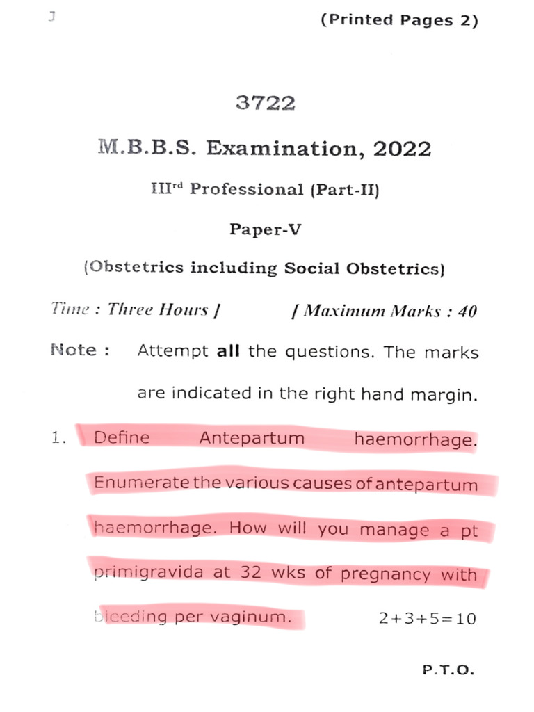 Obstetrics 10 Year Papers Compressed | PDF