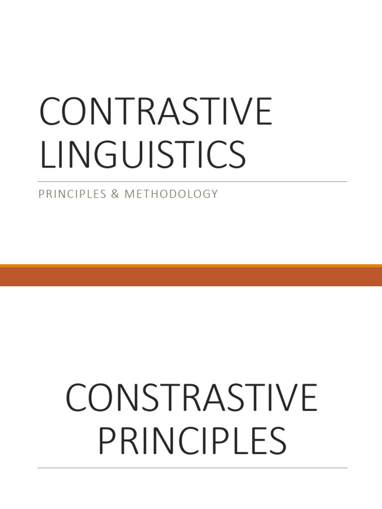 Contrastive Linguistics Principles and M | PDF | Word | Linguistics