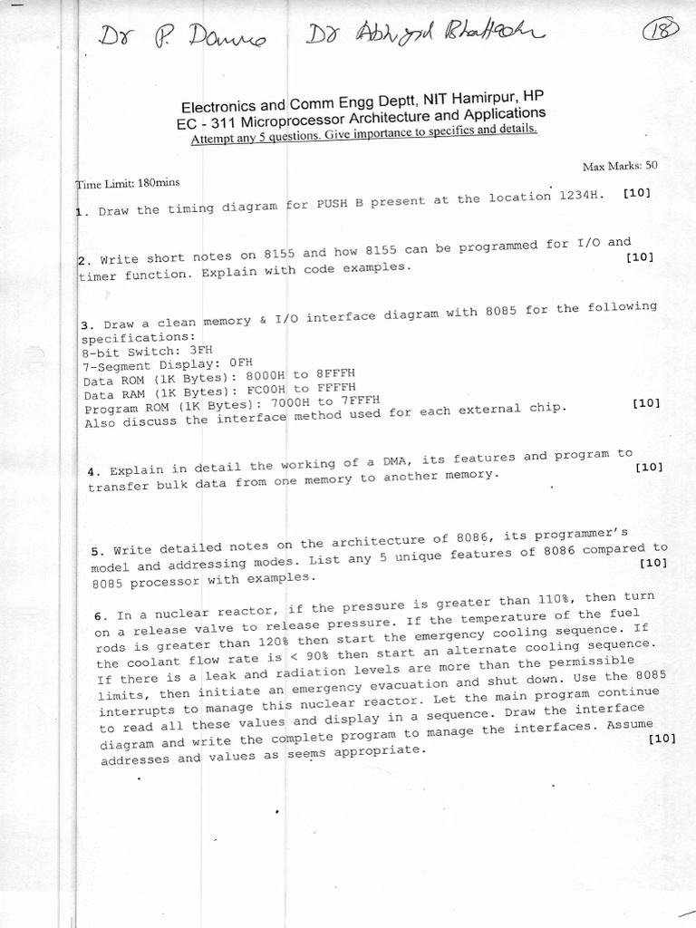 Microprocessor Architecture Exam Guide | PDF | Office Equipment | Computer Hardware