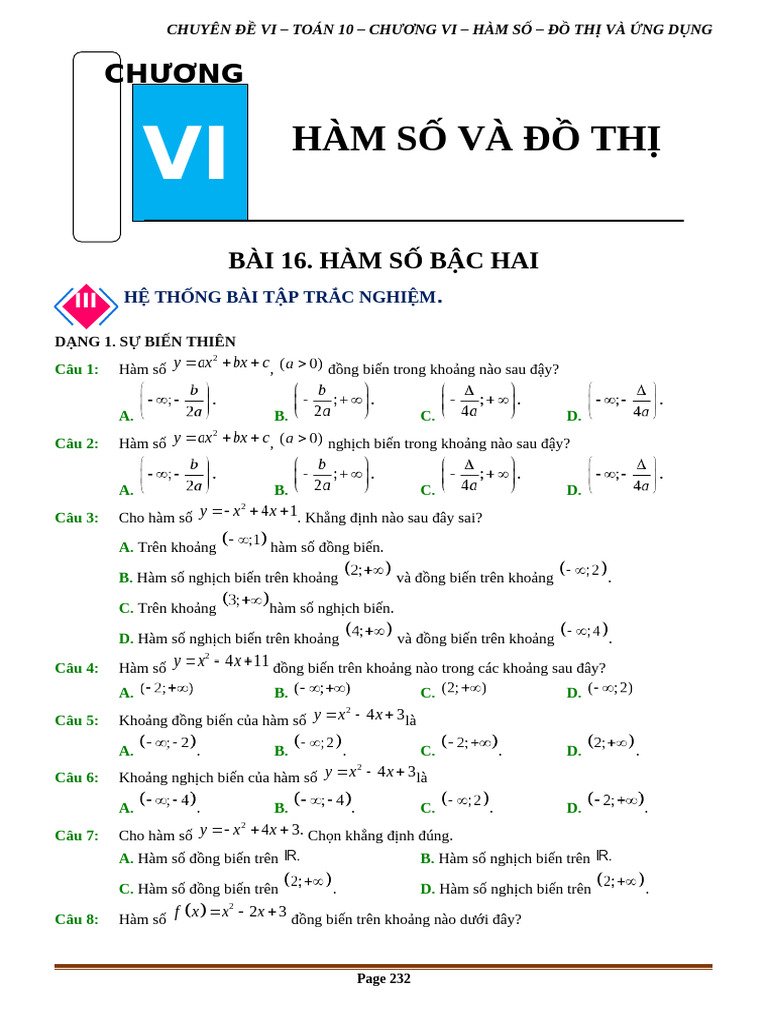 Ham So Bac 2 - Trac Nghiem | PDF