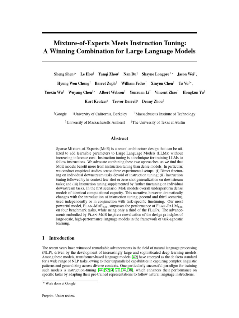 MoE Instruction Tuning | PDF | Computational Neuroscience | Applied Mathematics