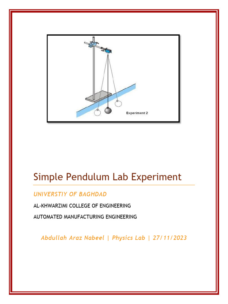 Simple Pendulum Lab Experiment | PDF | Pendulum | Oscillation