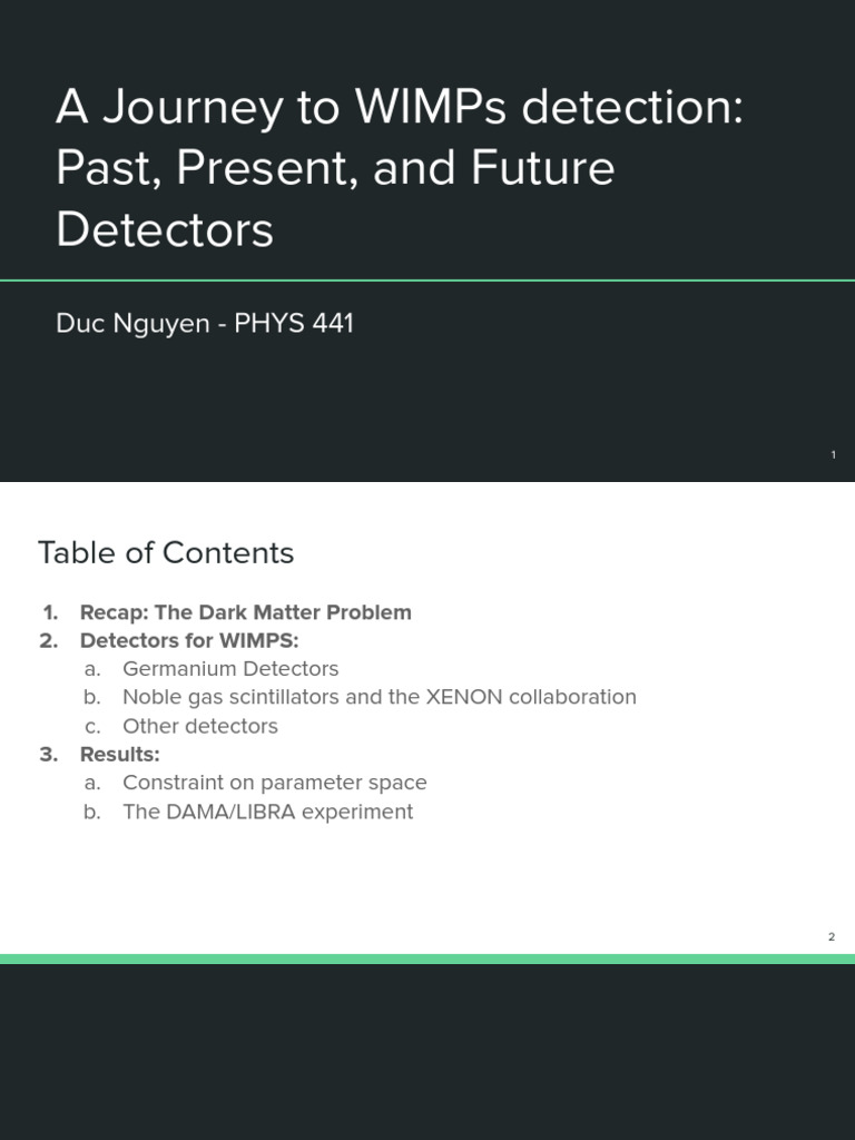 A Journey To WIMPs Detection - Past, Present, and Future Detectors ...