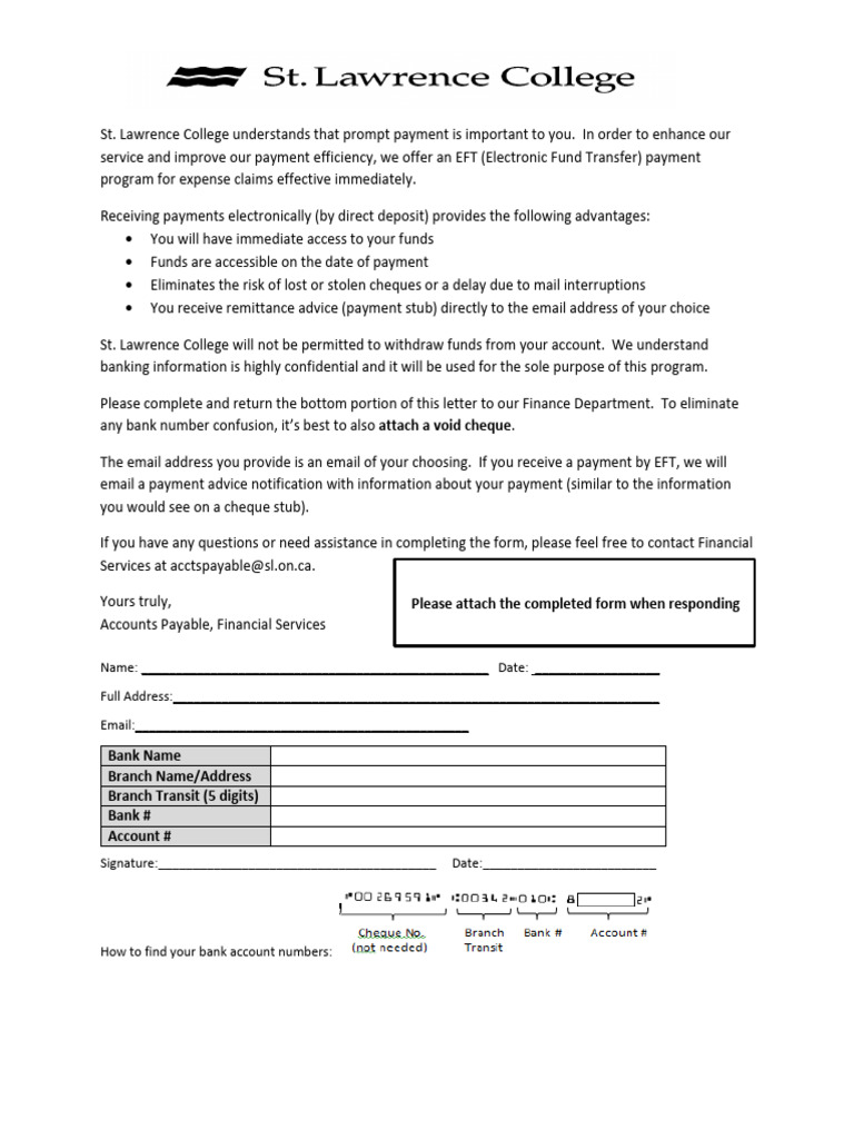 EFT Authorization GENERAL | PDF