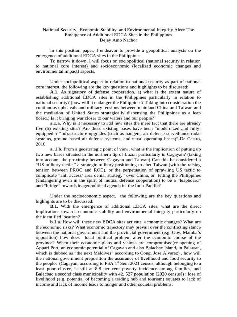 Position Paper Concept 1 - Nachor | PDF | International Relations ...