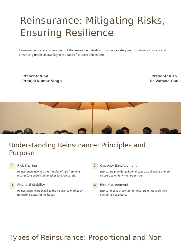 Reinsurance Mitigating Risks Ensuring Resilience | PDF | Reinsurance | Risk