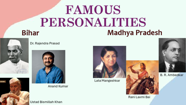 Famous Personalities of Bihar and MP | PDF