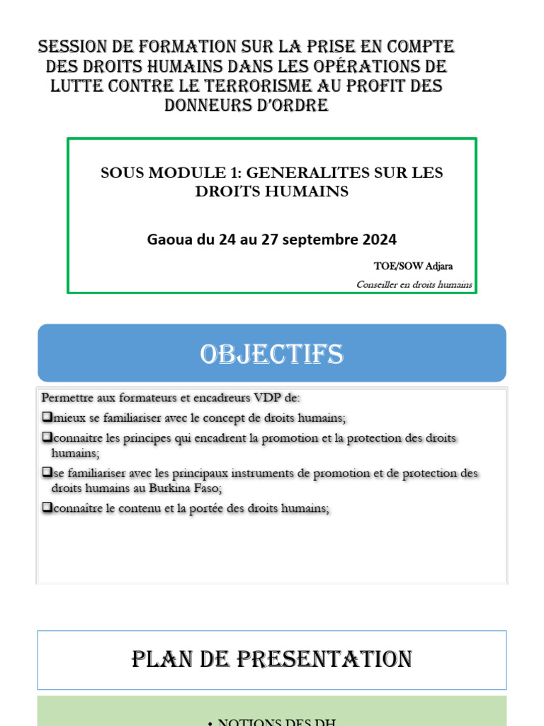Formation sur les Droits Humains et Terrorisme | PDF | Droits de l ...