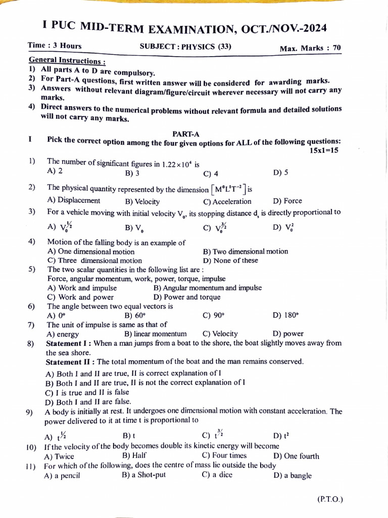 Pu Board Midterm Question Paper 2024 Scan 28-Oct-2024 | PDF ...