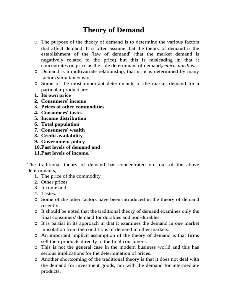 Theory of Demand | PDF | Utility | Demand