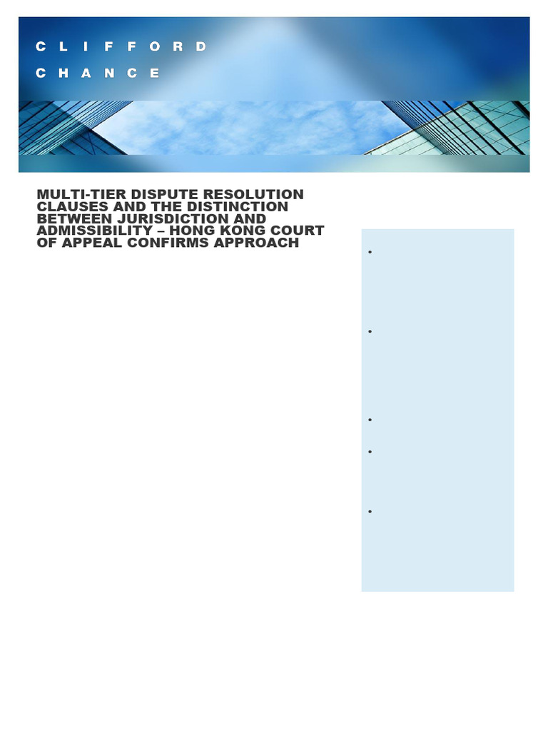 Multi Tier Dispute Resolution Clauses | PDF | Arbitration | Mediation
