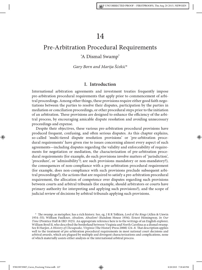 Pre Arbitration Procedural Requirements | PDF | Arbitration ...