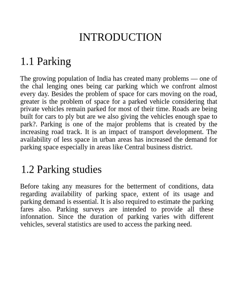 1.2 Parking Studies | PDF | Parking | Car