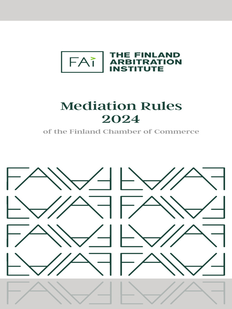 FAI Mediation Rules 2024 Overview | PDF | Mediation | Arbitration