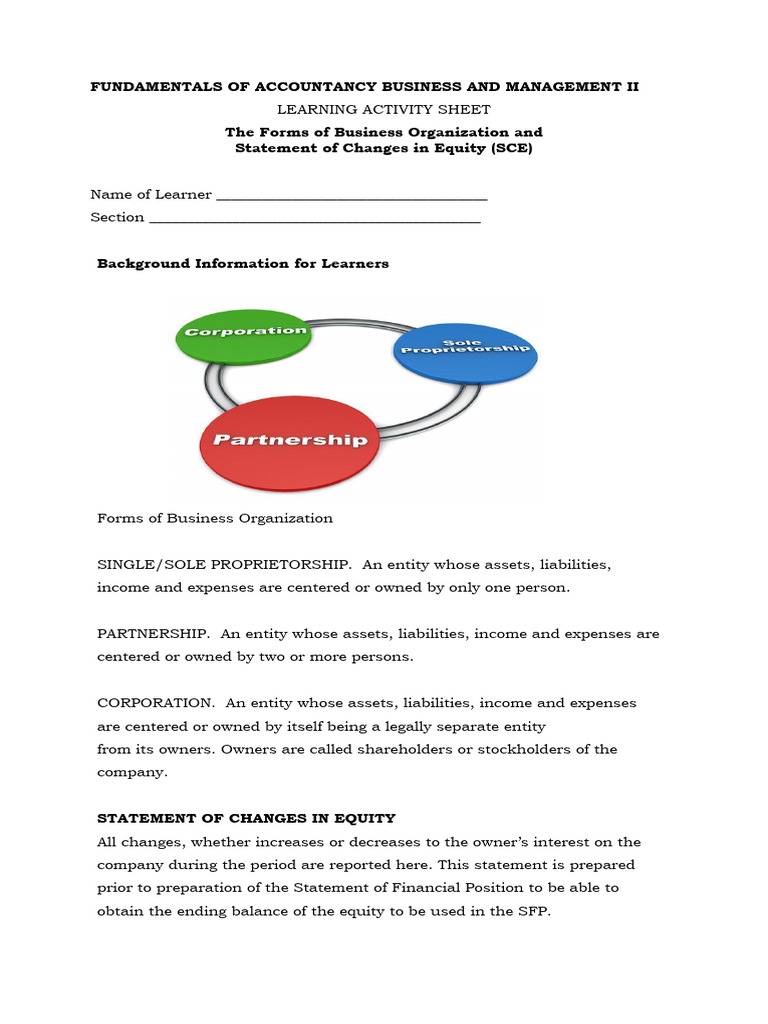 Activity Sheet FUNAC II Sept 2 | PDF | Equity (Finance) | Business Economics