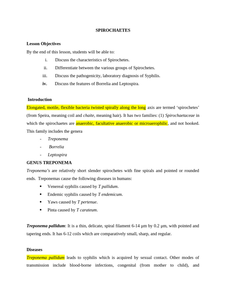 Lec 5 Spirochaetes | PDF | Lyme Disease | Epidemiology