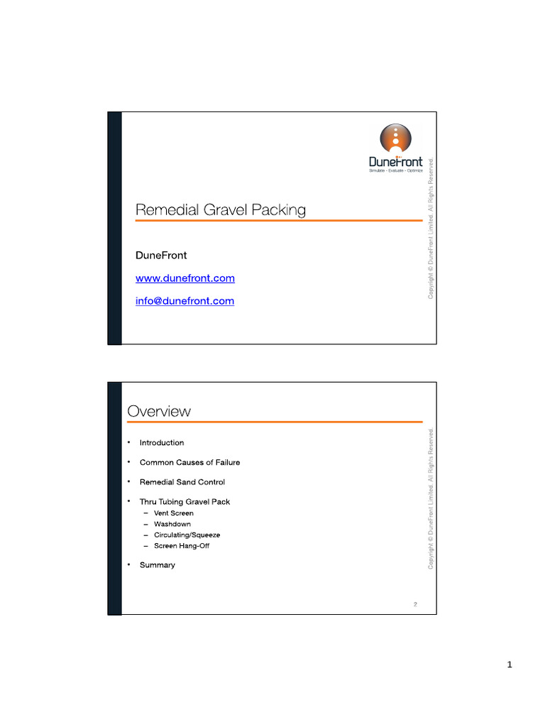 Remedial Sand Control (DuneFront) | PDF