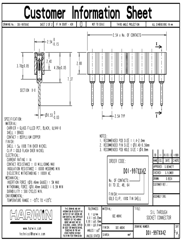 DRG 00097 Technical Drawing Datasheet D01 997 PDF | PDF