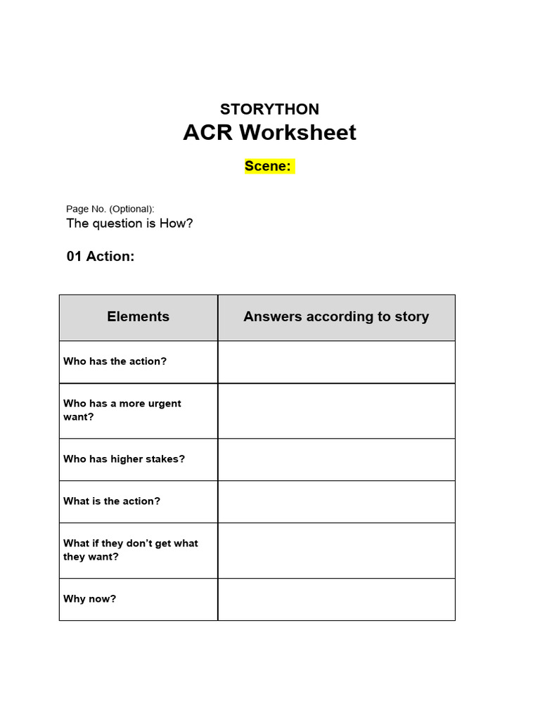 Storython - ACR Sheet PDF | PDF