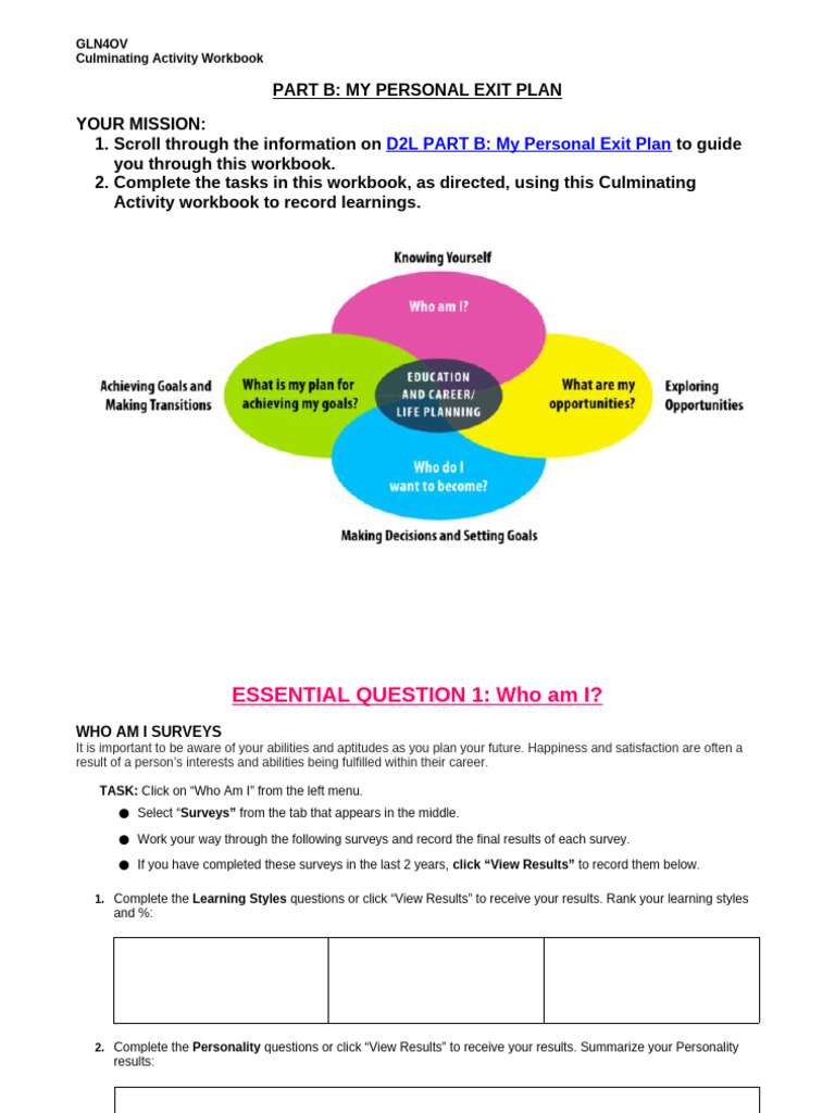 Personal Exit Plan Workbook Guide | PDF | Knowledge | Goal