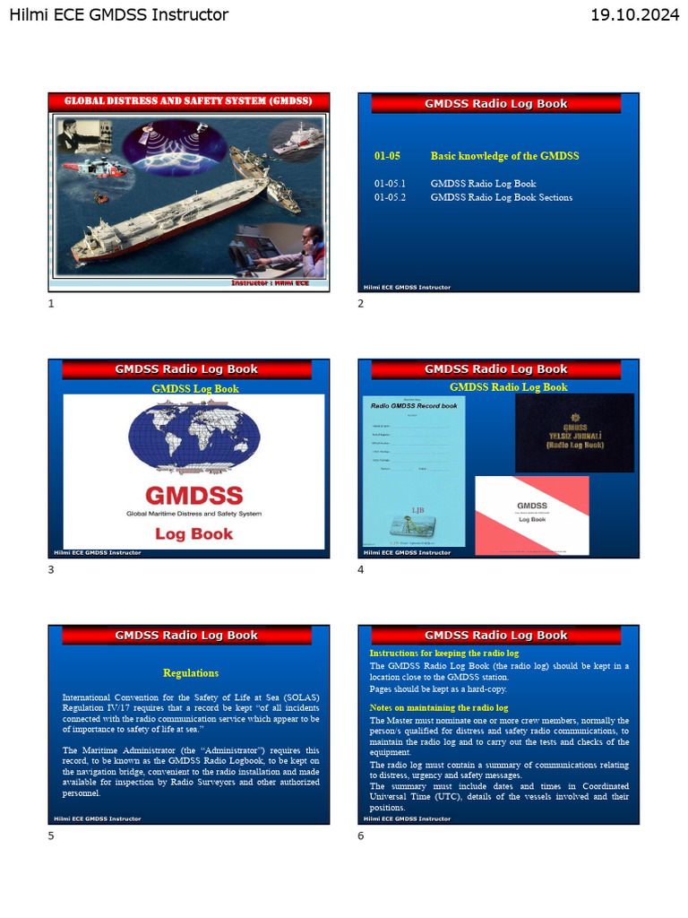 GMDSS Radio Log Book Guidelines | PDF | Radio | Wireless