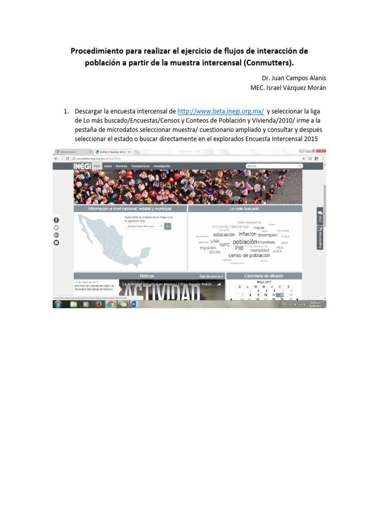 Procedimiento para Realizar El Ejercicio de Flujos de Interacción de Población A Partir de La ...