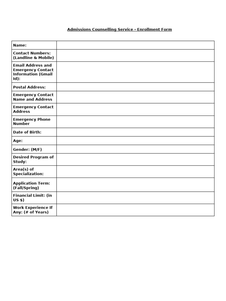 ILM - ACS 2024 Enrollment Form | PDF | Graduate Management Admission Test