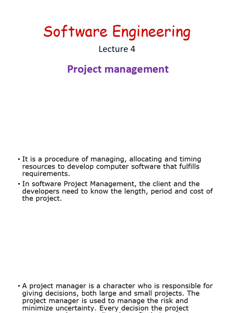Lecture 4 | PDF | Project Management | Business