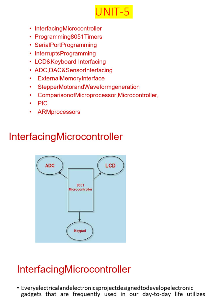 MPMC Unit-5 Material | PDF | Microcontroller | Office Equipment