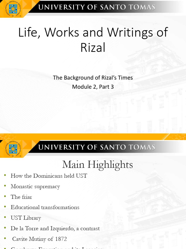 Rizal's Era: Dominicans and UST Influence | PDF | Philippines
